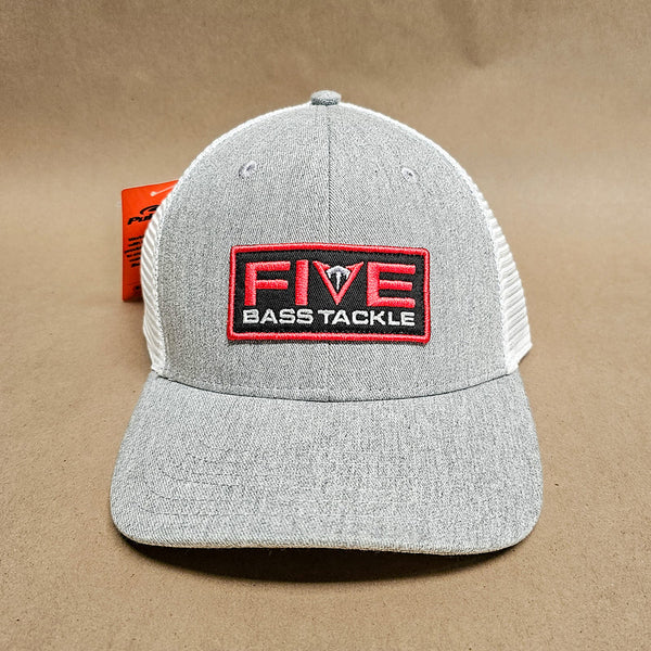 FBT 6 Panel Logo Trucker Hat - Grey Heather/White - ALX Rods