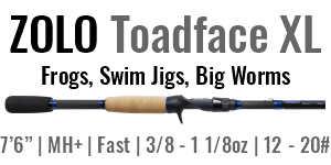 ZOLO Toadface XL - 7'6", Medium Heavy +, Fast Casting - ALX Rods